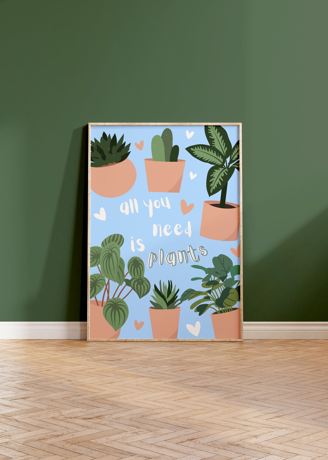 All You Need is Plants | Wall Print, Poster, Plant Art, Plant Lady ...