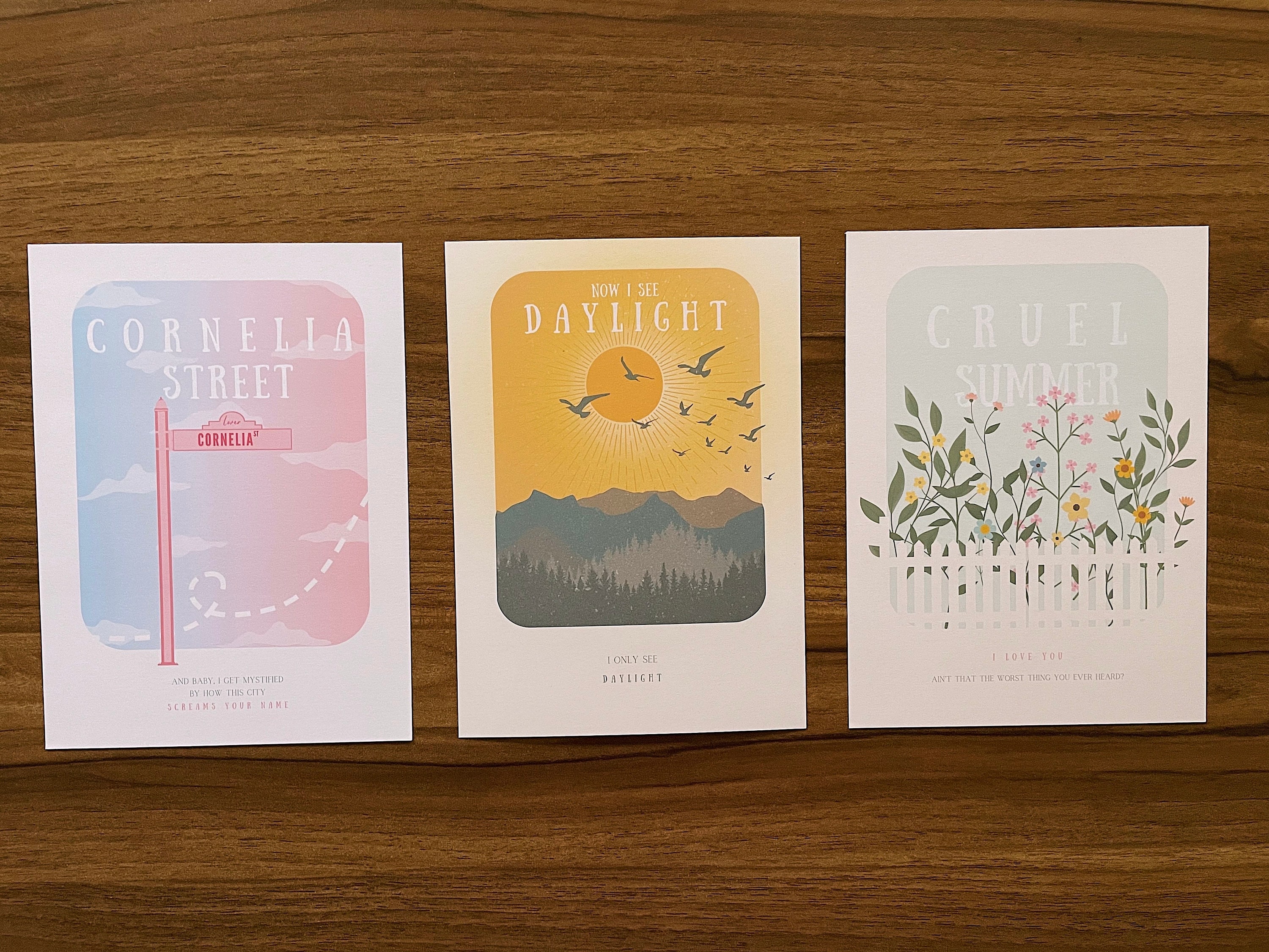 Set of 15/10/5 | Taylor Inspired Mini Prints, Postcards, Gallery Wall ...