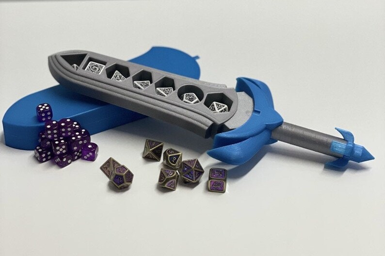 Sword Style Dice Holder 5 Part Kit Dnd Dice Set Holder - Etsy