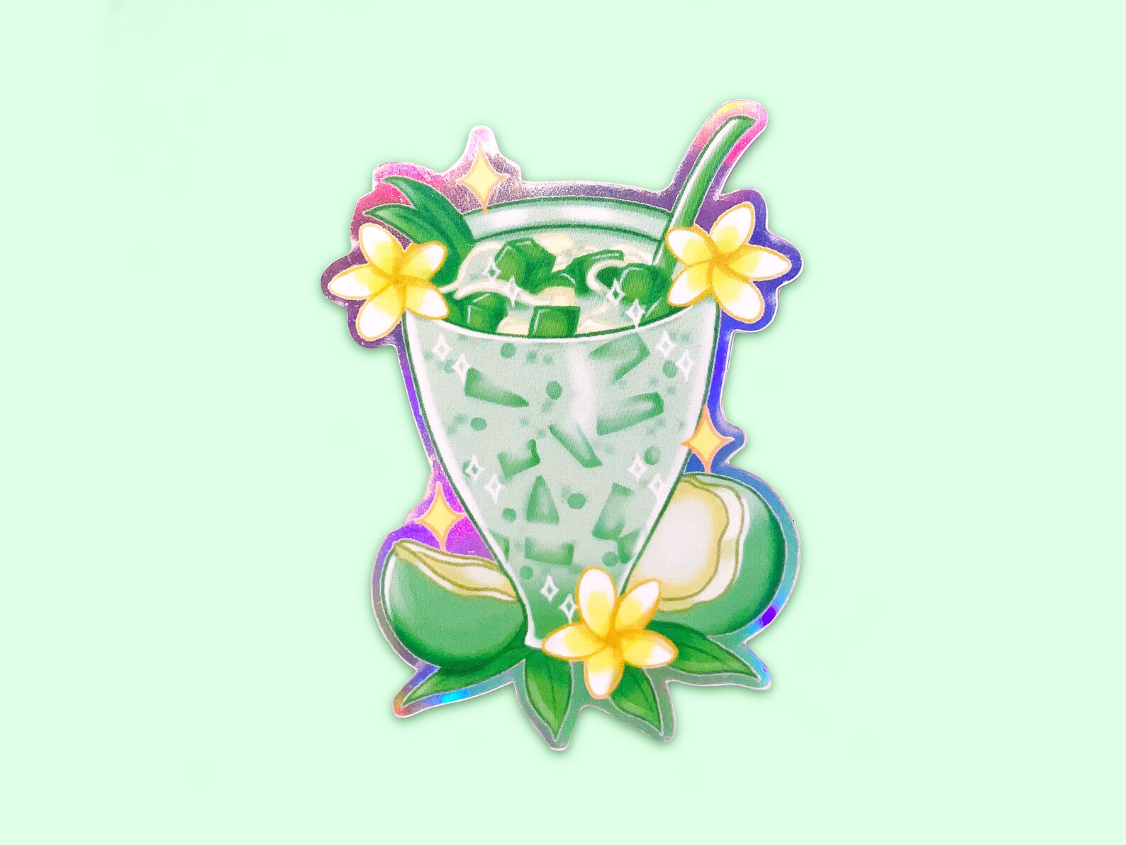 Holographic Buko Pandan Filipino Dessert Sticker | Planner Journal Food ...