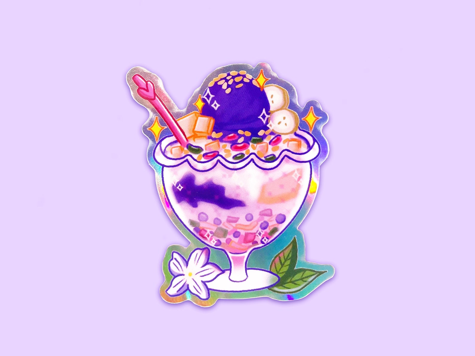 Holographic Halo Halo Ube Filipino Dessert Sticker 2.5 X | Etsy