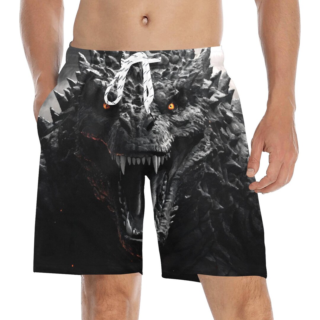 Godzilla Swim Trunks Men's Kaiju Beach Shorts - Etsy