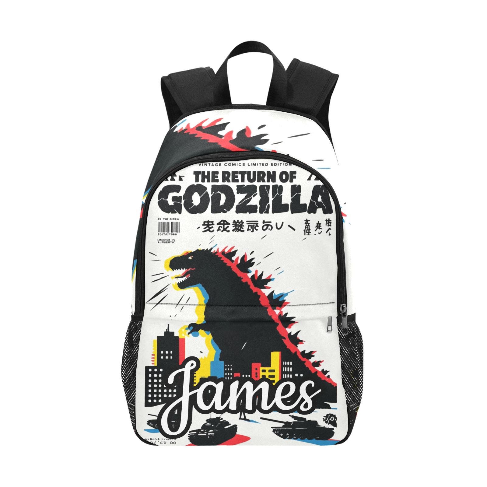 Personalized Godzilla Backpack Comic Book Style School Bag - Etsy
