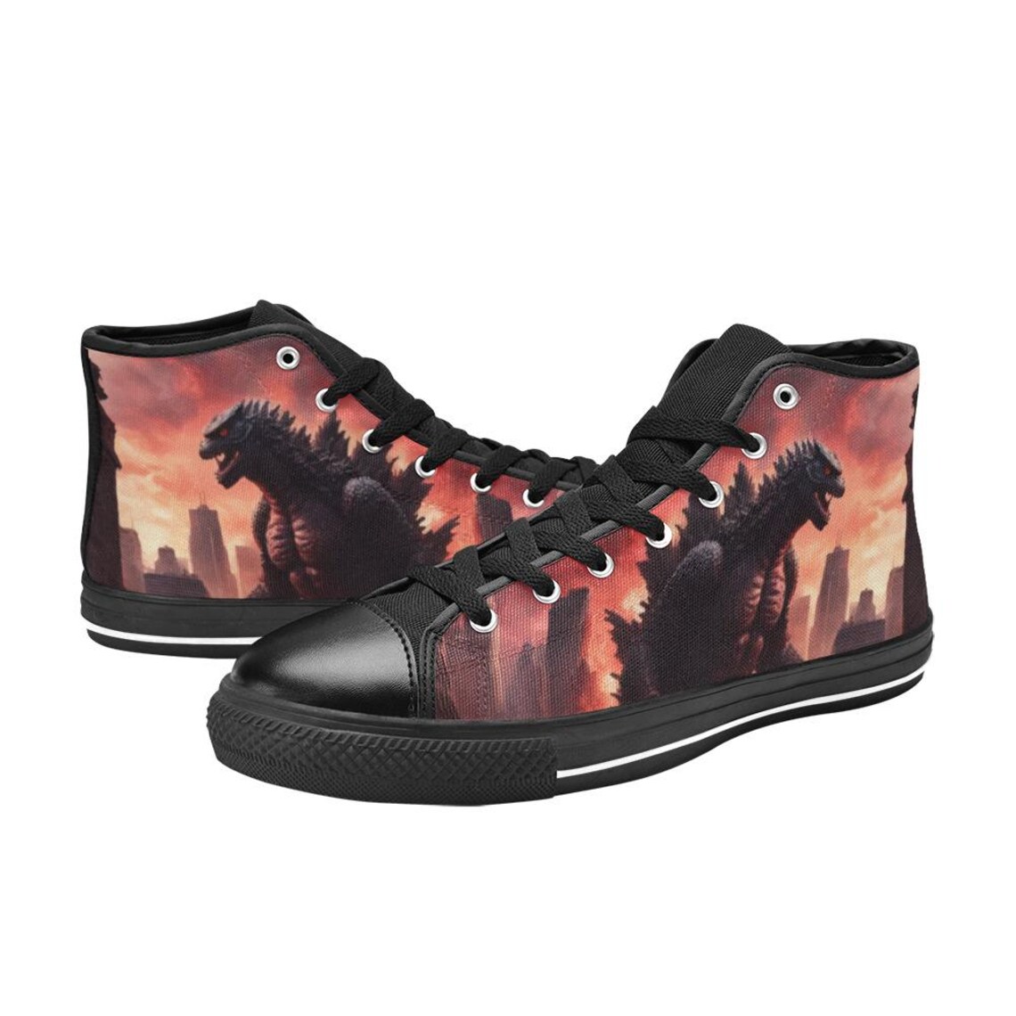 High Top Shoes High Top Sneakers Godzilla Kids Shoes Godzilla - Etsy