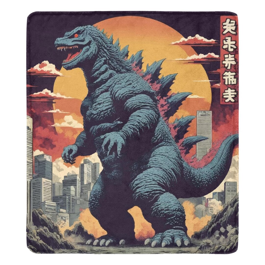 Personalized Godzilla Blanket Retro Japan Gojira Kaiju Throw - Etsy