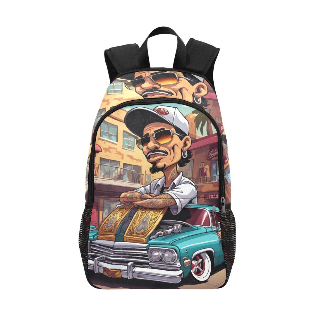 Chicano Lowrider Backpack Personalized Canvas School Bag - Etsy