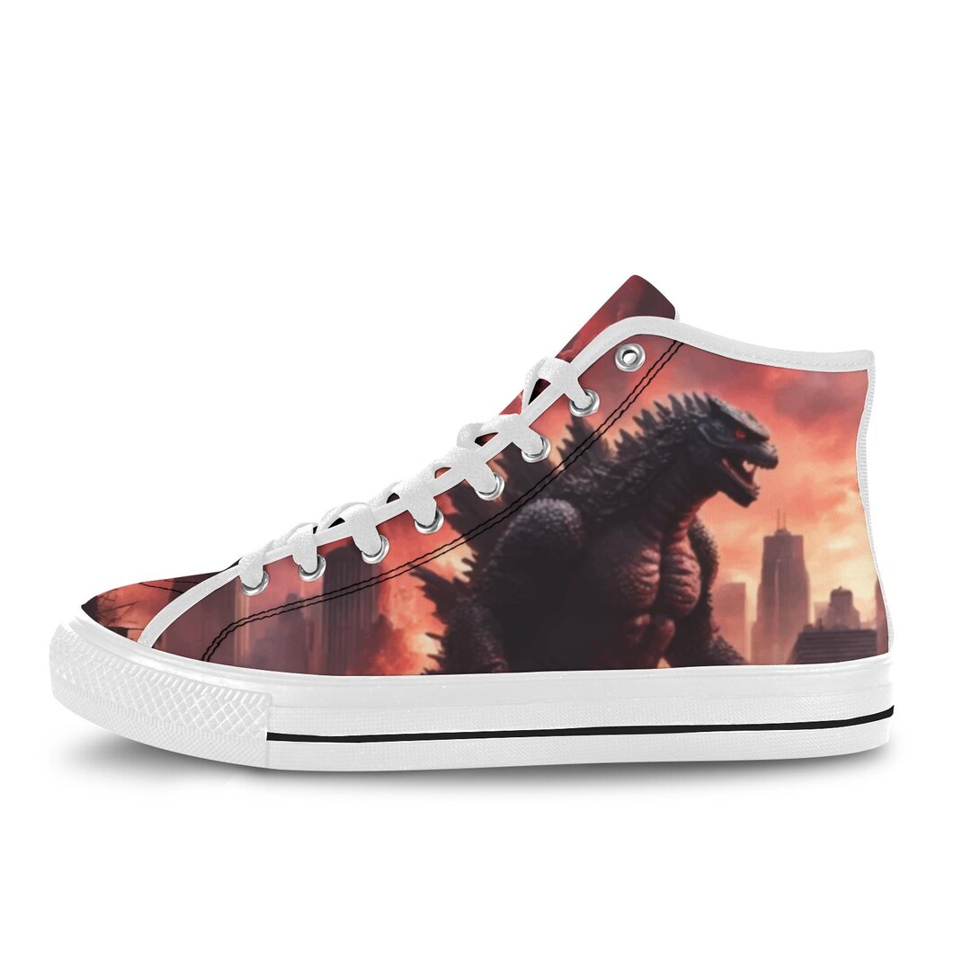 High Top Canvas Sneakers Godzilla Gojira Kaiju Sneakers Godzillas - Etsy