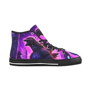 High Top Canvas Sneakers Godzilla Gojira Kaiju Neon - Etsy