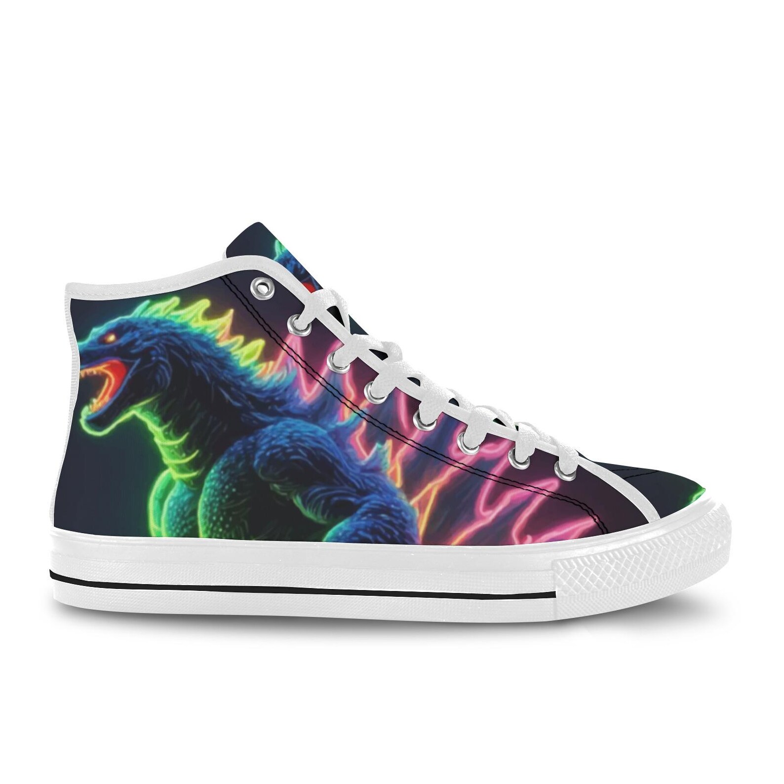 High Top Canvas Sneakers Godzilla Shoes Gojira Sneakers Kaiju Godzillas ...