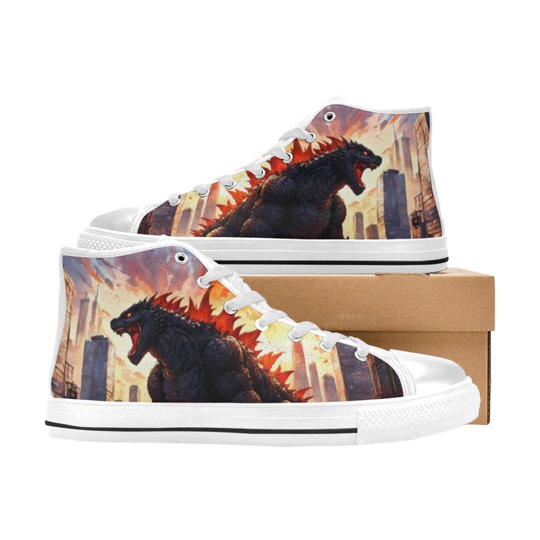 High Top Sneakers Godzilla Kids Shoes Gift Retro Godzillas Children ...