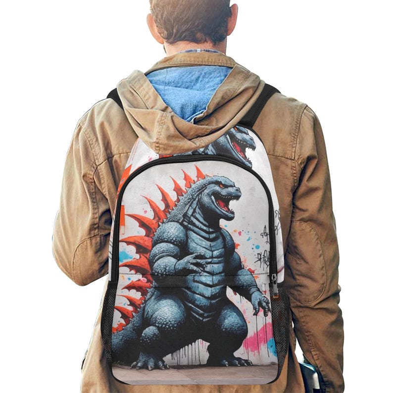 Godzilla Backpack Retro Kaiju School Bag - Etsy