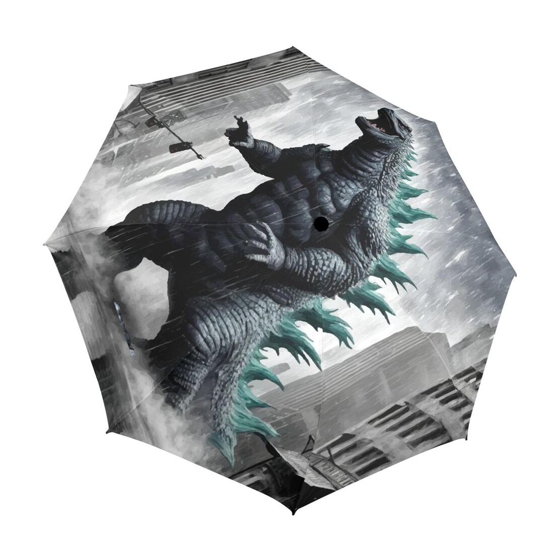 Umbrella Foldable Godzilla Rain Parasol Gigantic Retro Monster Gojira ...