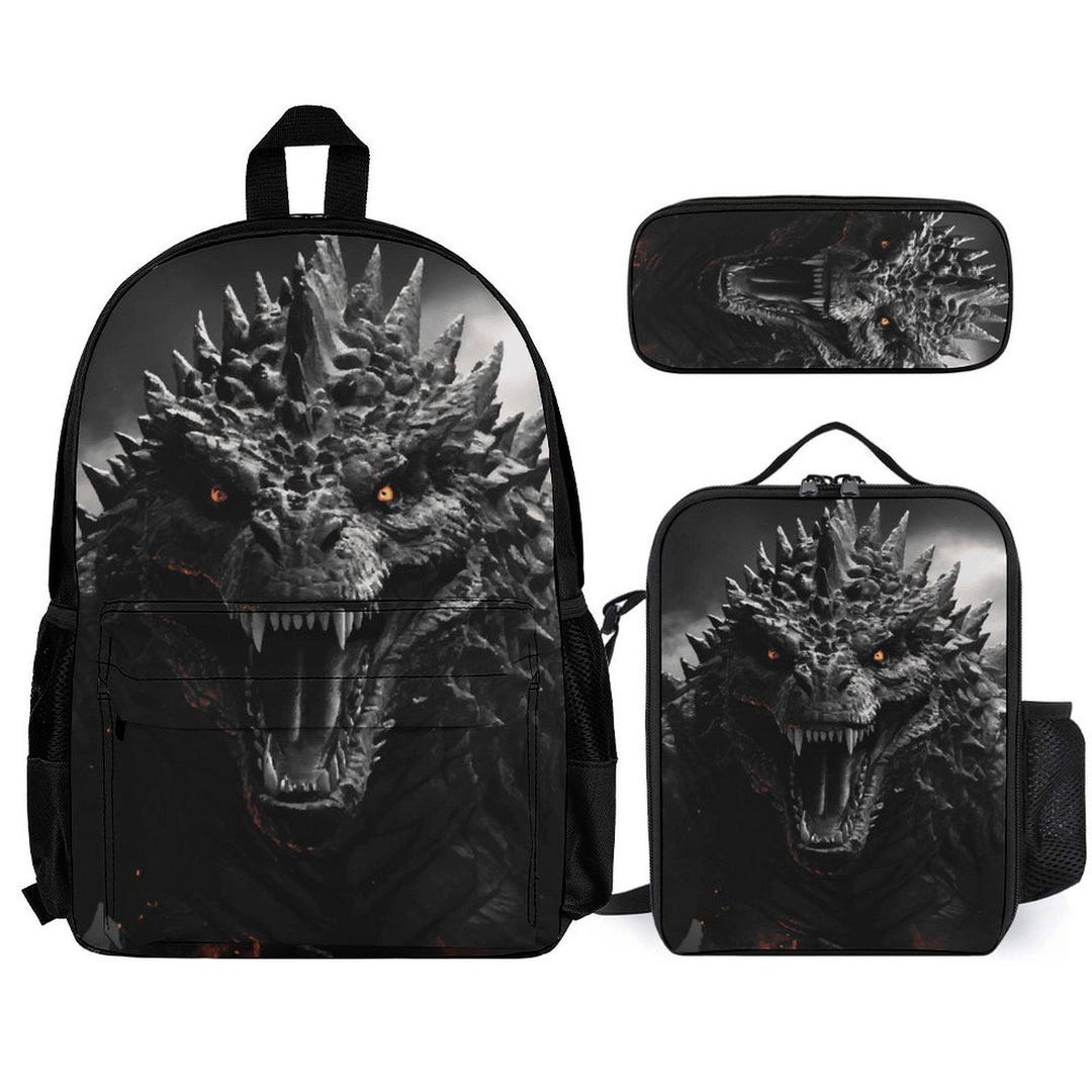 Backpack School Set Backpack Godzilla Lunch Box Gojira Pencil Case ...
