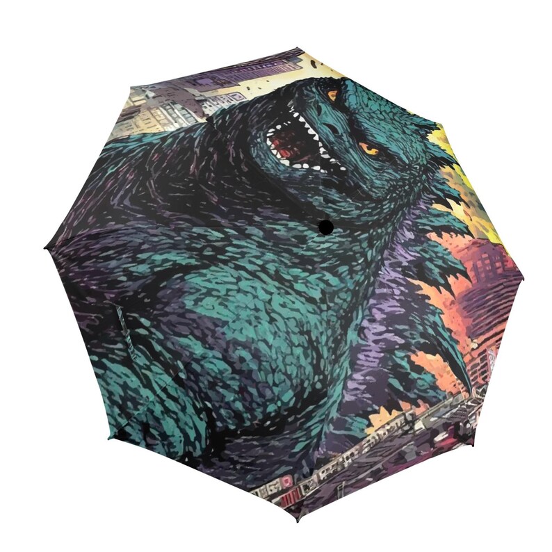 Umbrella Foldable Godzilla Rain Parasol Gigantic Retro Monster Gojira ...