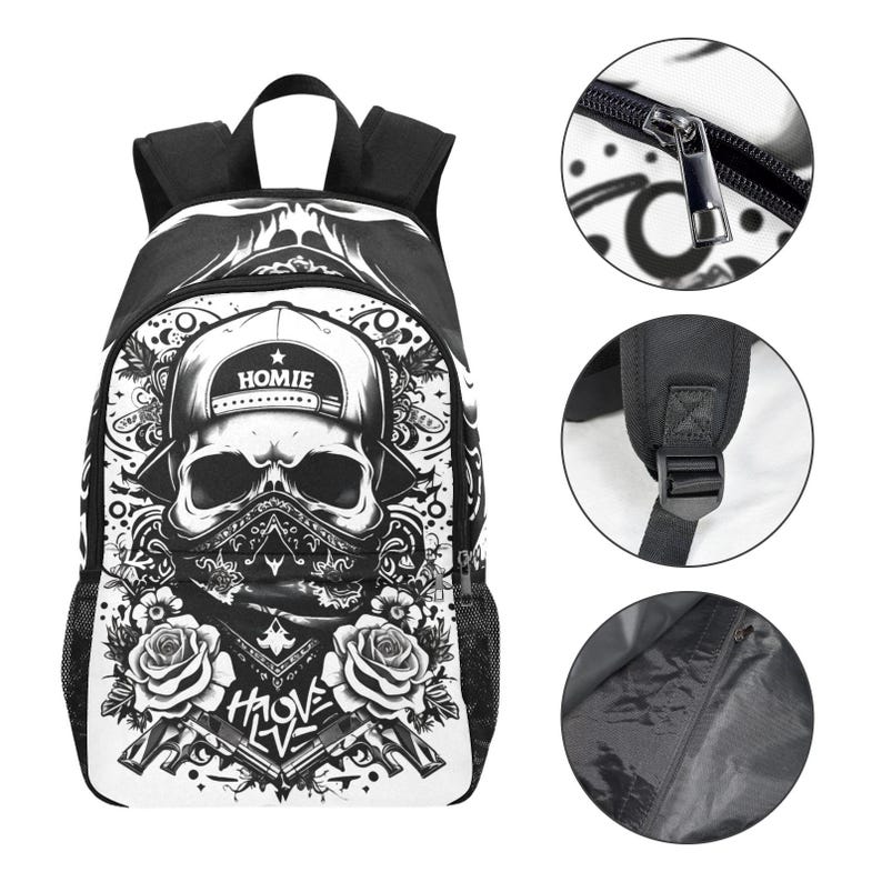 Skull Homie Backpack Gangster Style School Bag - Etsy