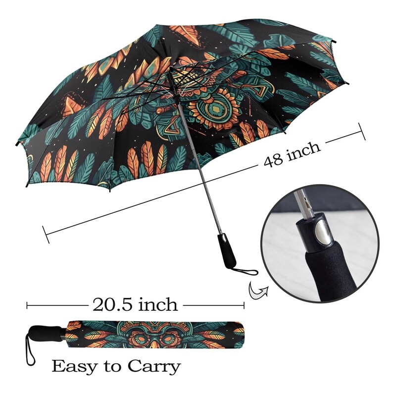 Umbrella Semi Automatic Foldable Mexico Mayans Mayan - Etsy