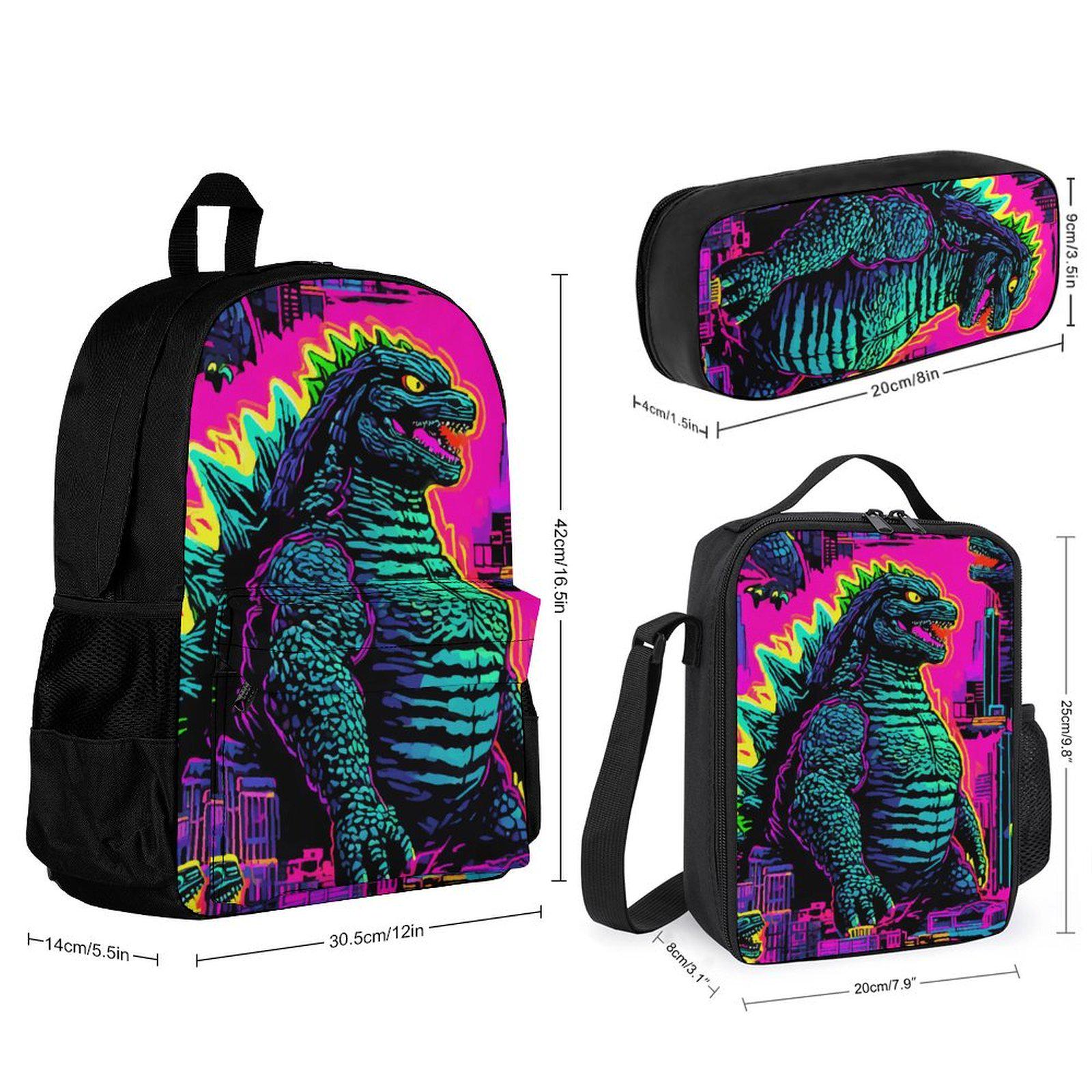 Kaiju Godzilla Backpack School Set Rucksack Lunch Bag & Pencil Case - Etsy