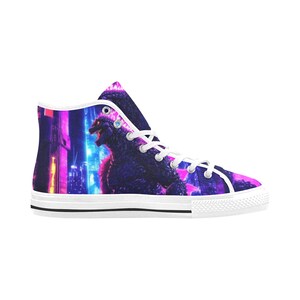 High Top Canvas Sneakers Godzilla Gojira Kaiju Neon Art Godzillas - Etsy