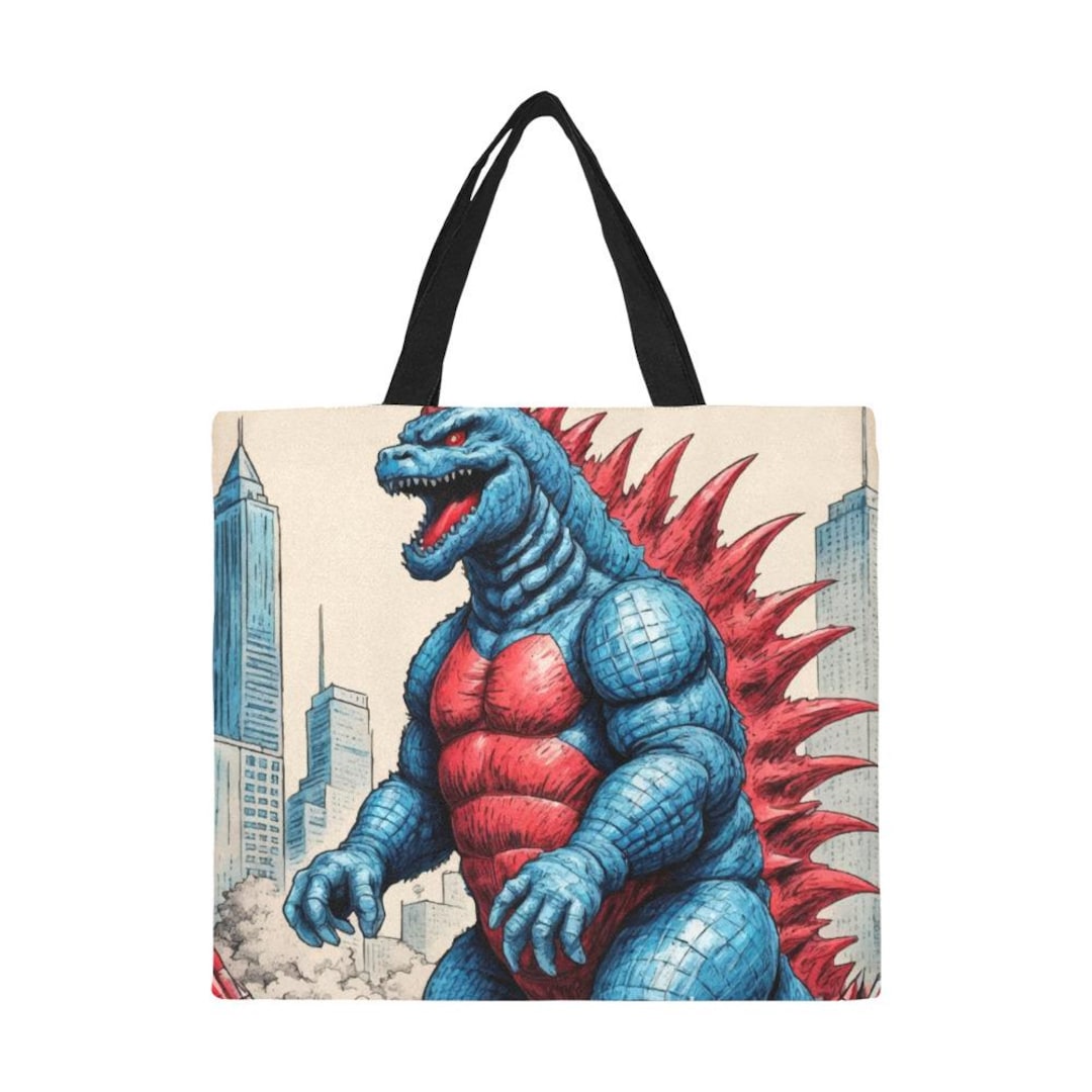 Tote Bag Godzilla Shopping Bag Monster Godzillas Tote Bag Rainbow Kaiju ...