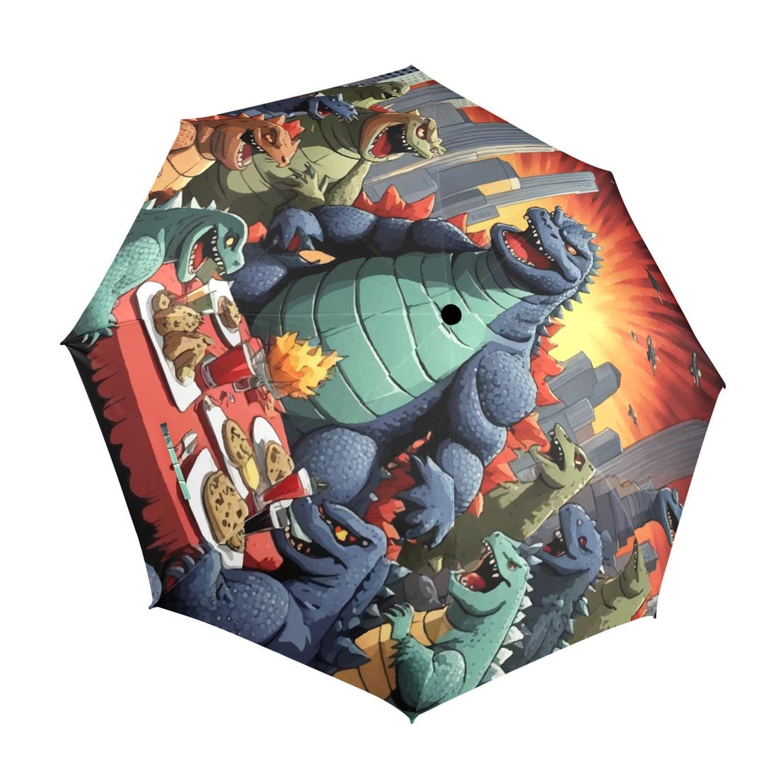 Umbrella Foldable Godzilla Parasol Gigantic Retro Monster Gojira ...