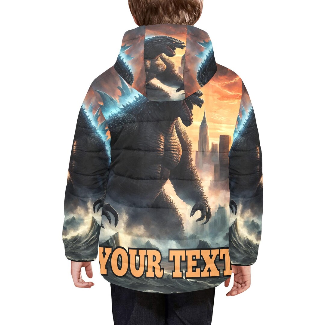Godzilla Kids Padded Jacket Personalized Gojira Bomber - Etsy