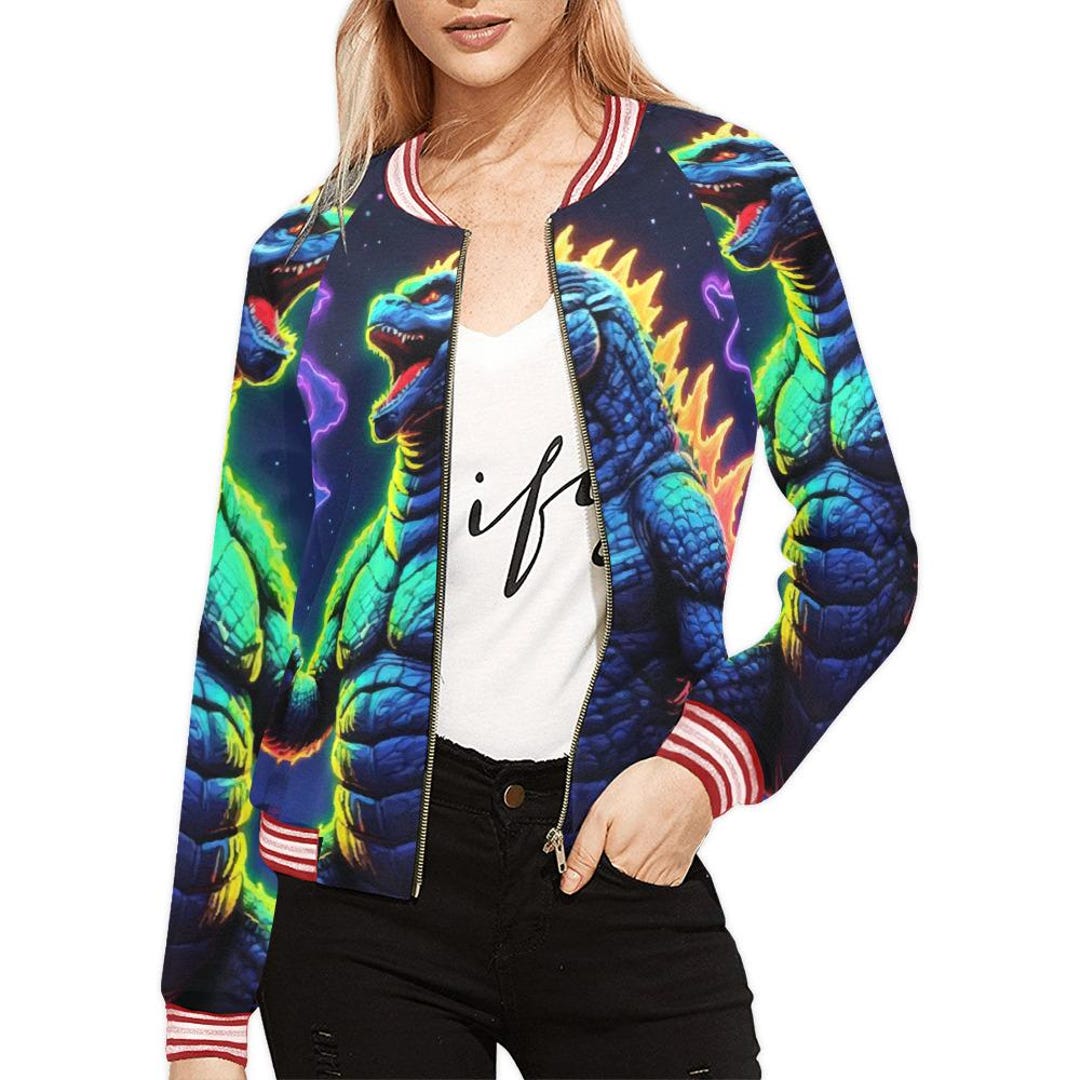 Bomber Jacket Women Godzilla Gojira Kaiju - Etsy