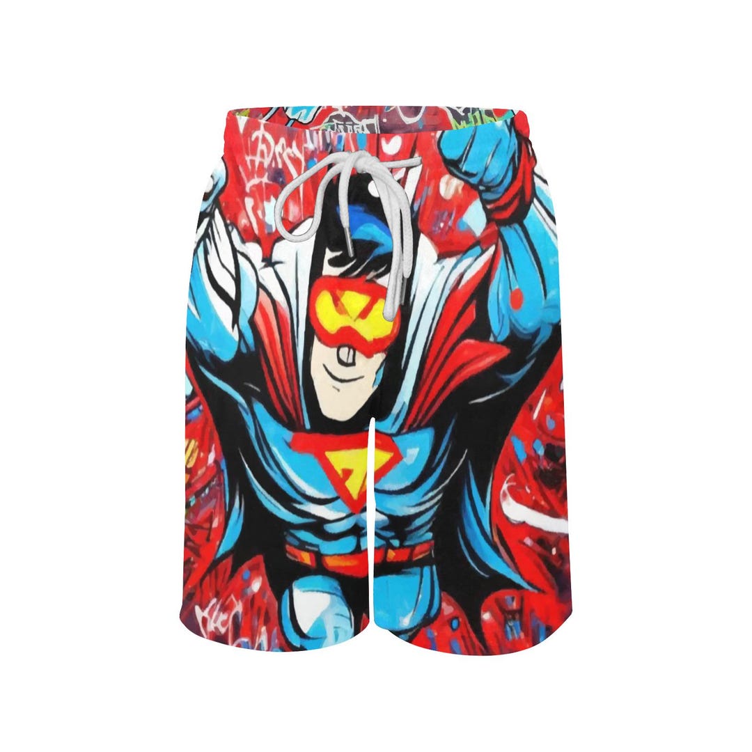 Boys Superhero Swim Trunks Kids Beach Shorts Polyester Swimwear - Etsy