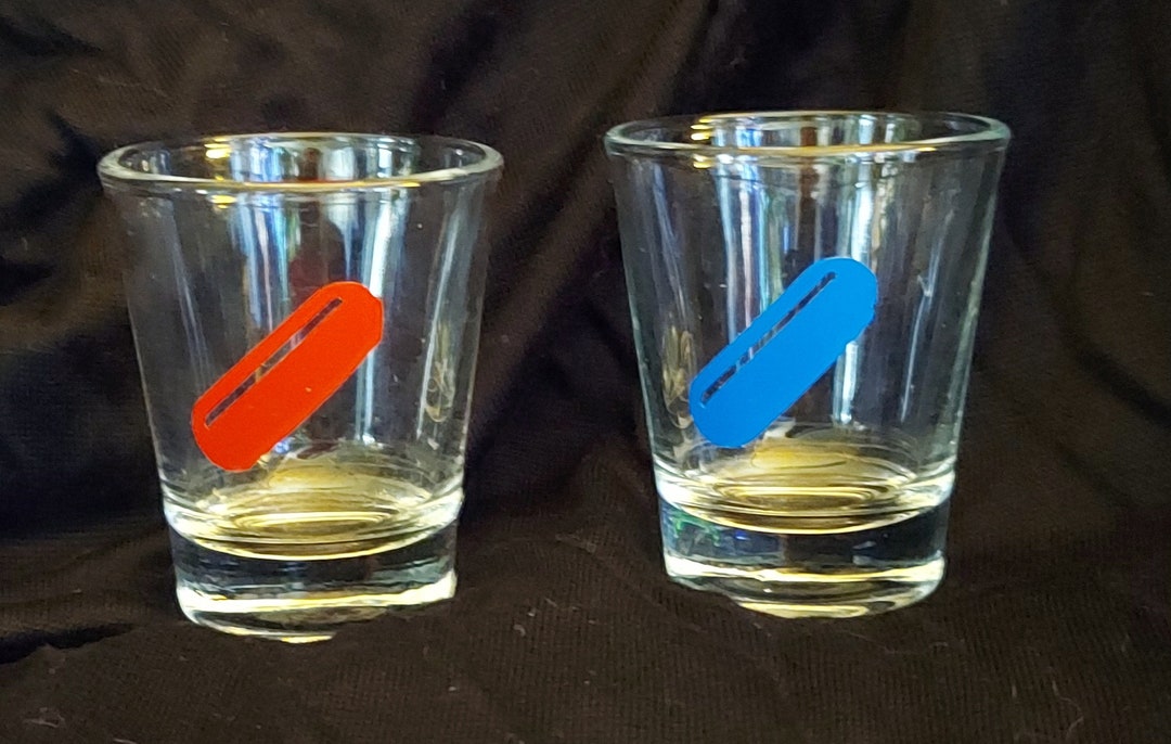 Customized Inspired by Shot Glasses: the Matrix/red Pill/blue Pill - Etsy