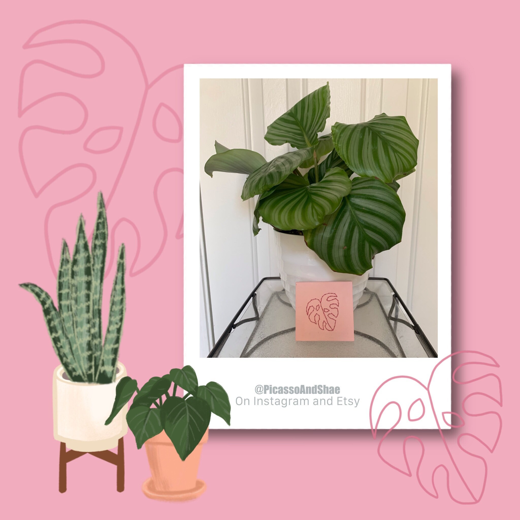 Mini Monstera Embroidery // Unique Art Plant Lover Botanical - Etsy