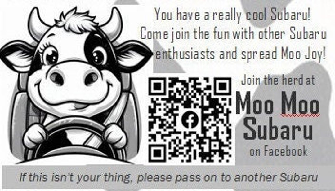 MOO MOO - Simple Black & White Admiration Cards - Etsy