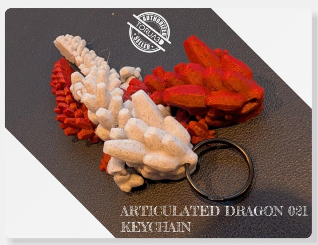 Articulated Keychain Dragons, 3D Printed Dragon Fidget Collectable ...