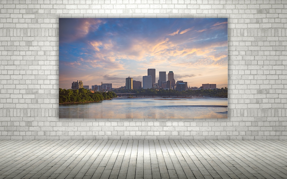 Tulsa Oklahoma Skyline at Night Wall Art - Downtown Tulsa, Architecture ...