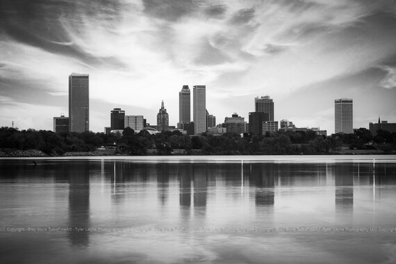 Tulsa Oklahoma Skyline Wall Art Sunset Downtown Tulsa | Etsy