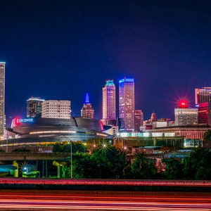 Tulsa Oklahoma Skyline at Night Wall Art - Downtown Tulsa, Architecture ...