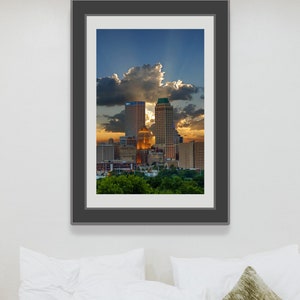 Tulsa Oklahoma Skyline at Night Wall Art - Downtown Tulsa, Architecture ...