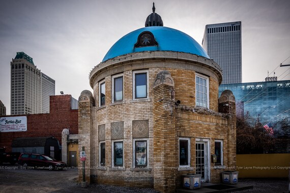 Tulsa Oklahoma Wall Art Blue Dome on Historic Route 66 Gas | Etsy