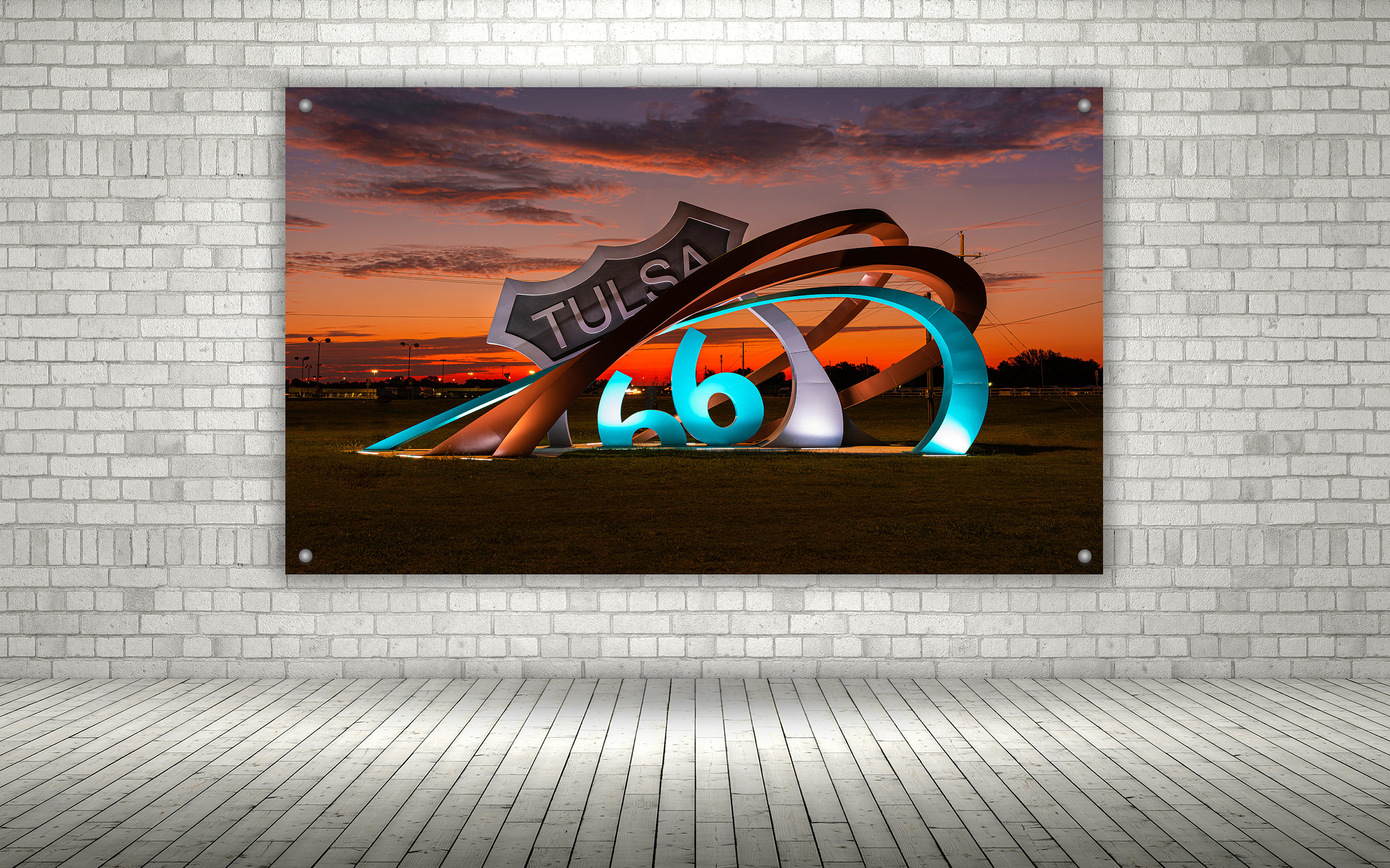 Tulsa Oklahoma Skyline Wall Art; Beautiful Colorful Sunrise; Downtown ...