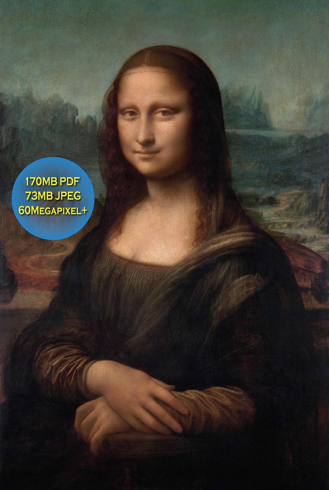 Mona Lisa Digital Print - Monalisa High Quality Photo - Instant ...