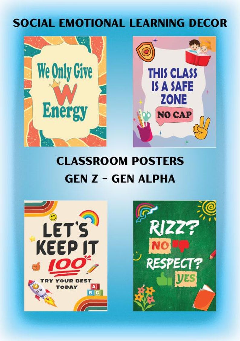 Gen Z Classroom Poster Set | Modern SEL Decor (digital Download) - Etsy