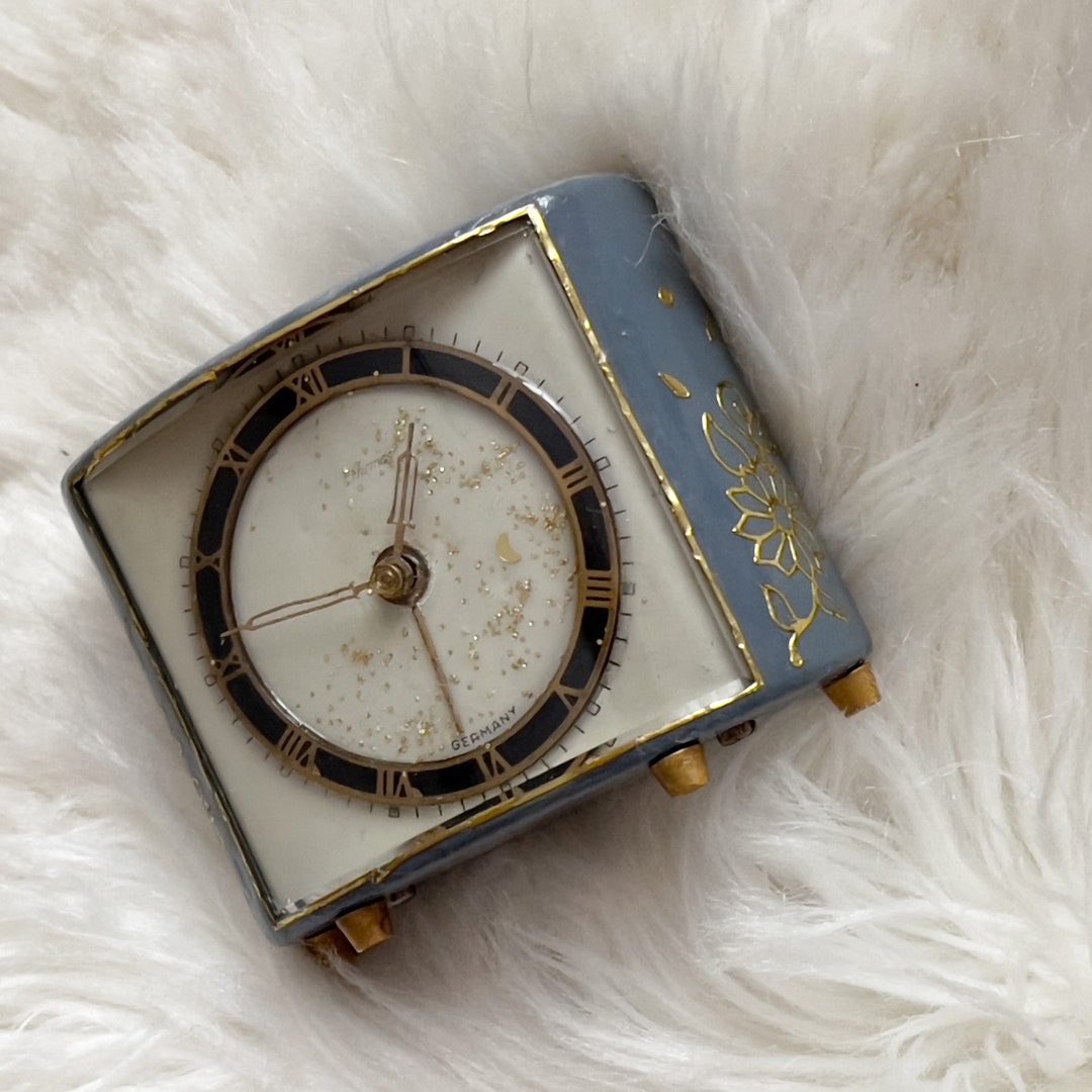 Restored Vintage Blue Alarm Clock - Retro Desk Timepiece for Home Decor ...
