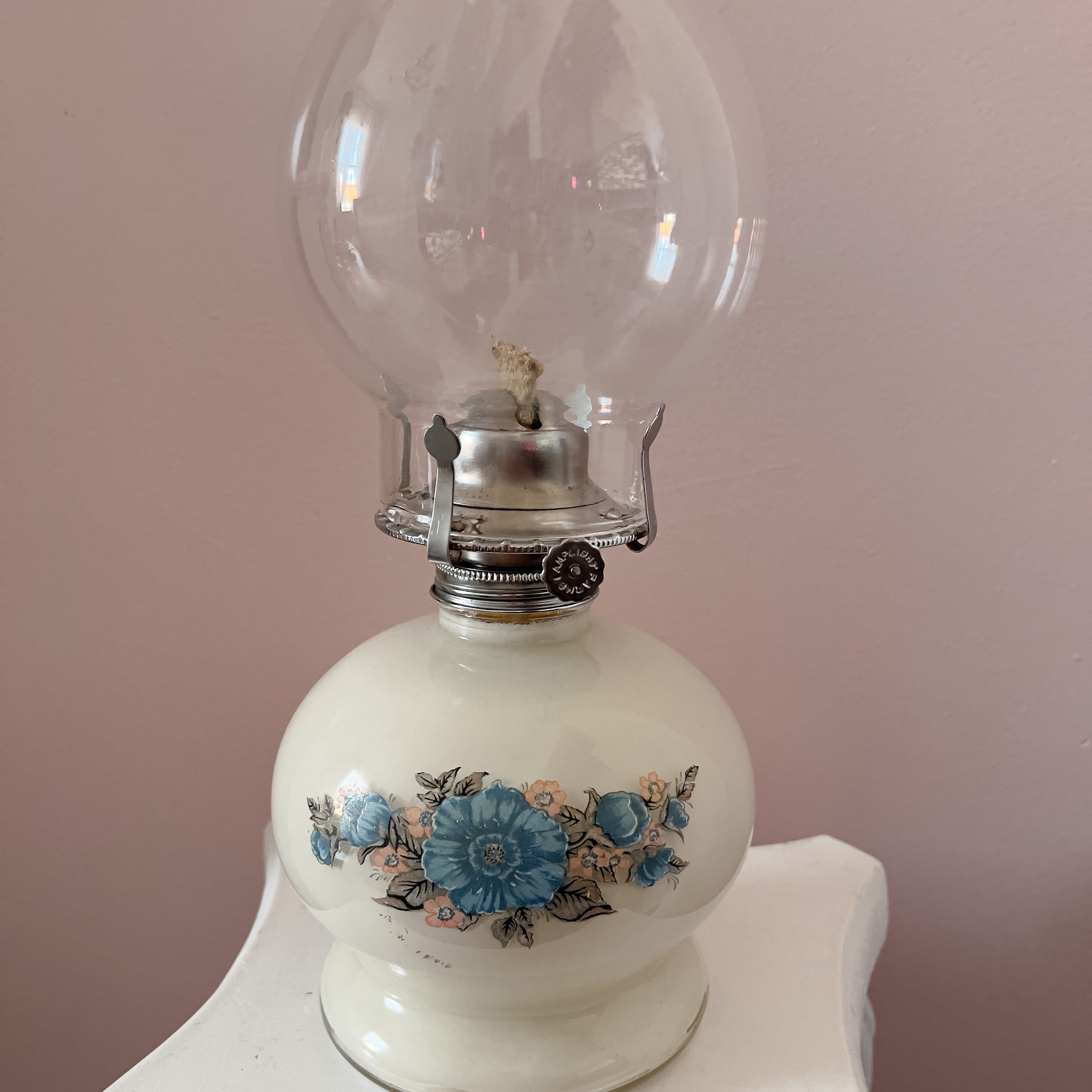 Antique Blue Hurricane Oil Lamp - Add a Touch of Elegance to Your Home ...