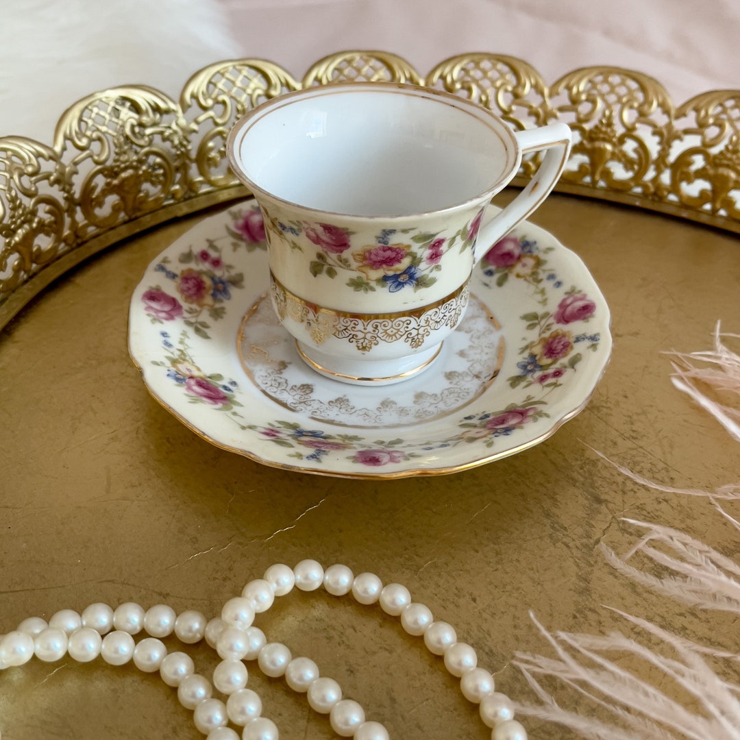 Beautiful Romantic Pastel Floral Teacup Set/espresso Cup Set/antique ...