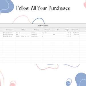 Kpop Photocard Tracker | Google Sheets Template - Etsy