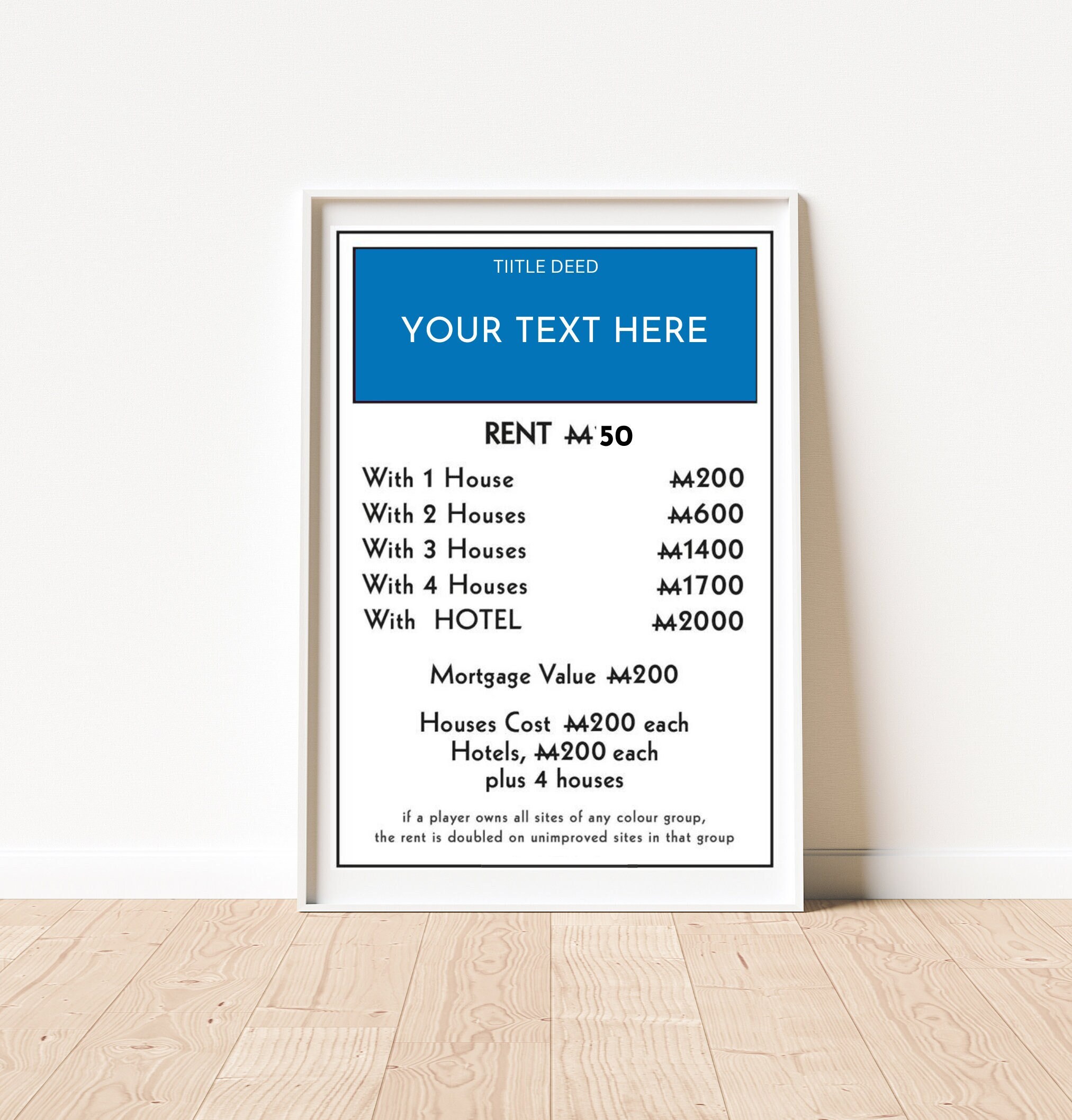 Customizable Monopoly Style Property Board Digital File / Available in ...