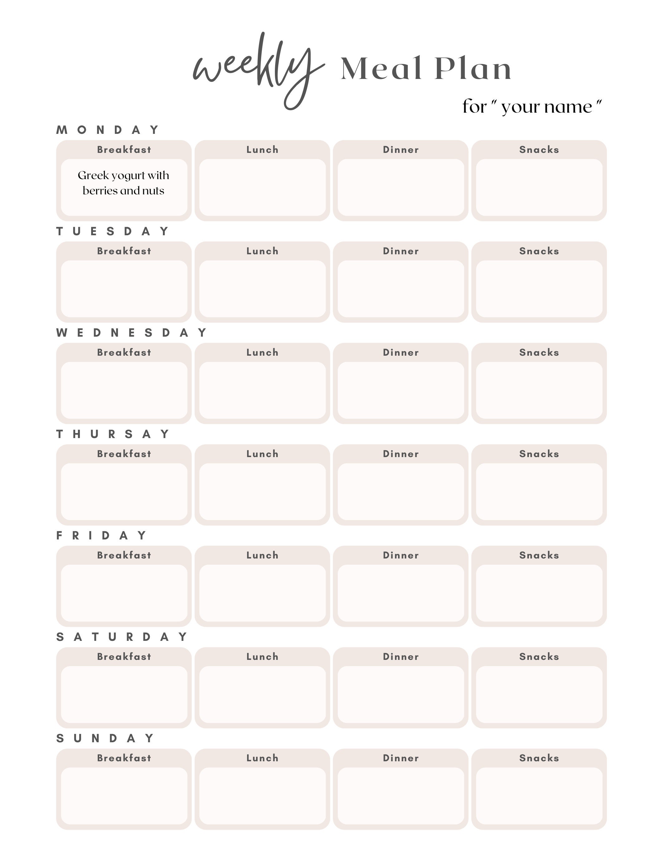 CUSTOM Diet Plan Made Specifically for YOU - Etsy