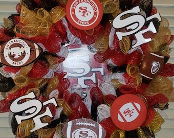 49ers Wreath SF 49ers Wreath NFL Wreath 49ers Decor San - Etsy