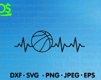 Basketball Heartbeat Svg - Etsy