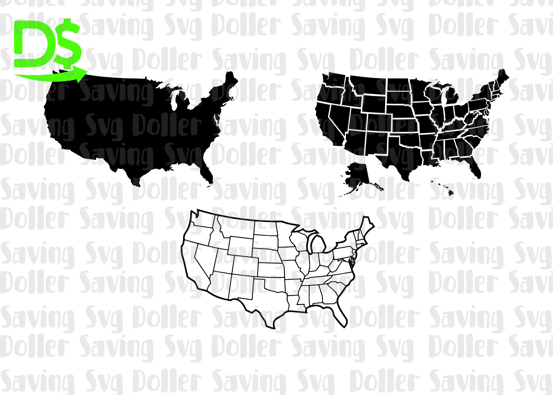 USA Map SVG States Svg USA Svg United States of America | Etsy