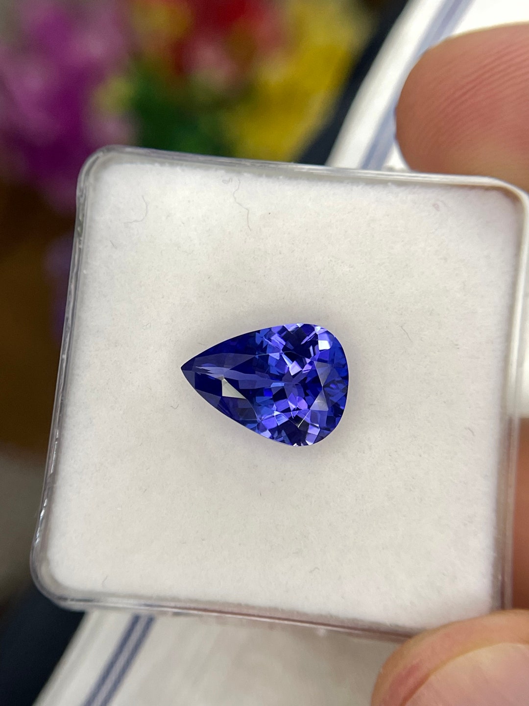 Natural Tanzanite 4 Cts 12.8x9.2 Mm Pear Cut Tanzanite Ring Size ...