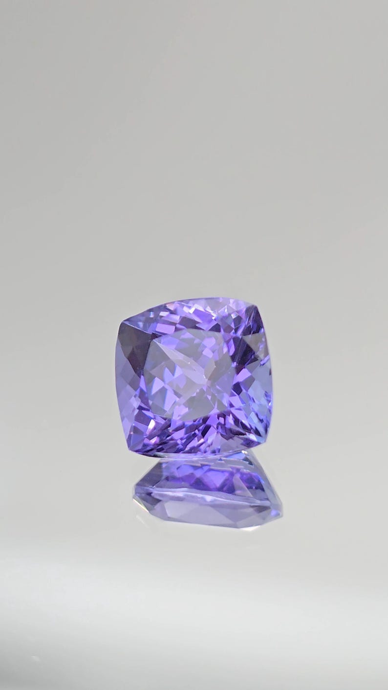 Rare Natural Violet Blue Color Tanzanite 7 Mm Cushion Shape Faceted ...